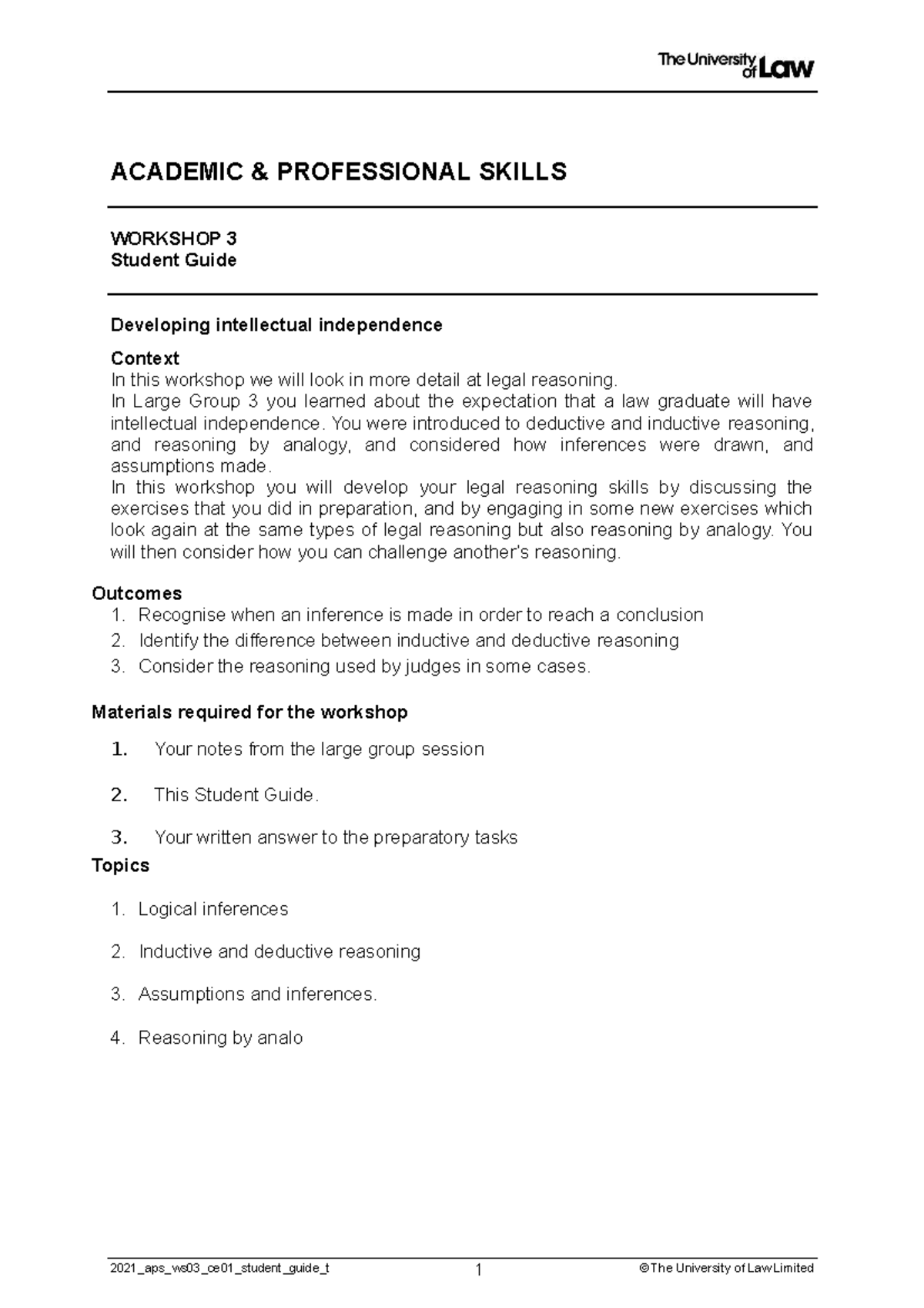 AP guide 3 - workshop notes - ACADEMIC & PROFESSIONAL SKILLS WORKSHOP 3 ...