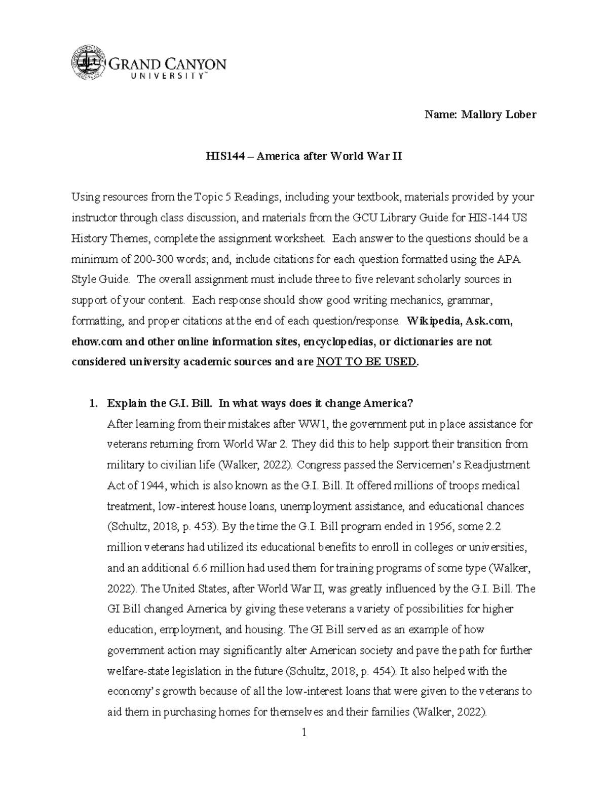 HIS-144-T-5.America after WWII - Name: Mallory Lober HIS144 – America ...