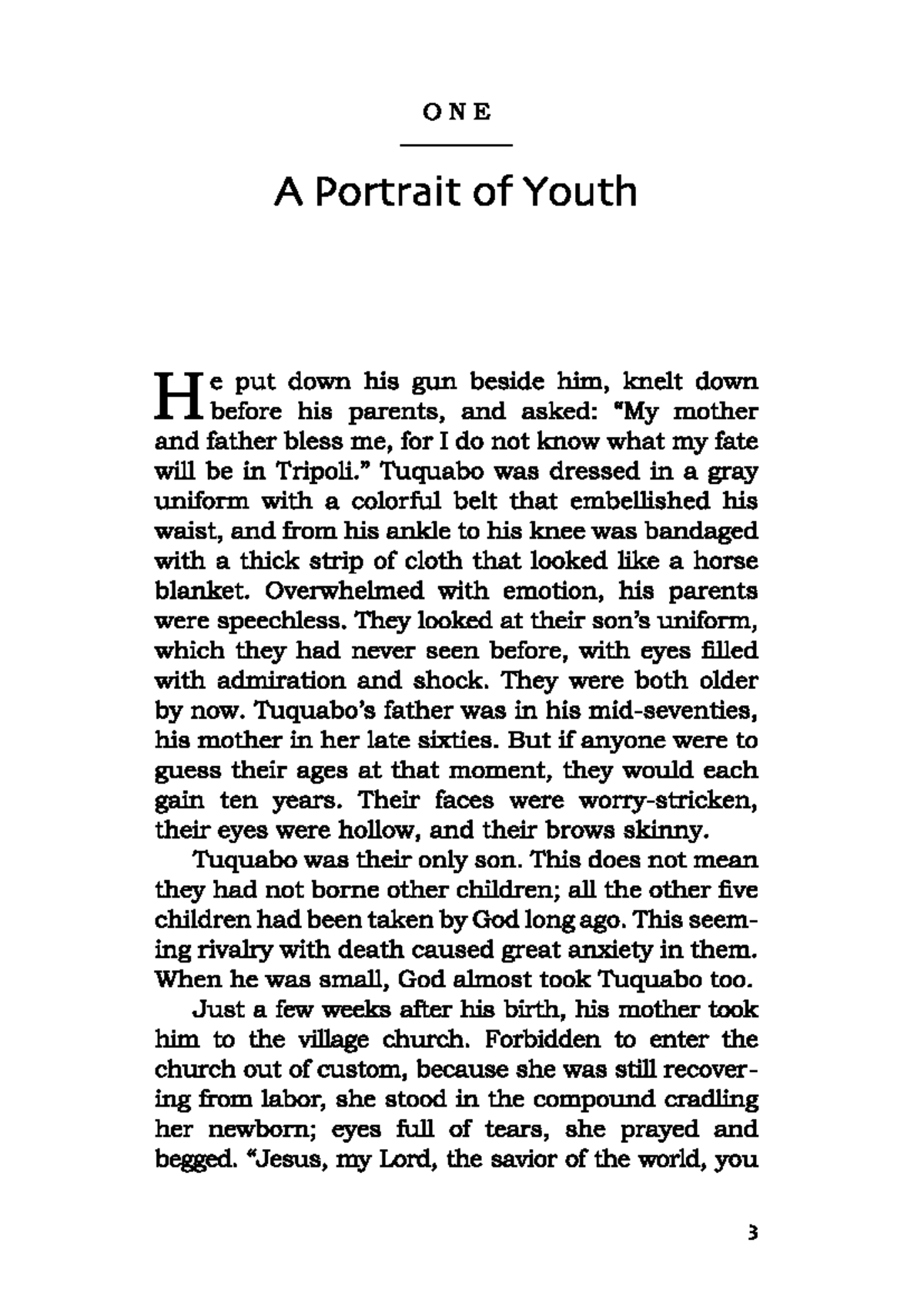 The Conscript - ONE A Portrait of Youth H e put down his gun beside him ...