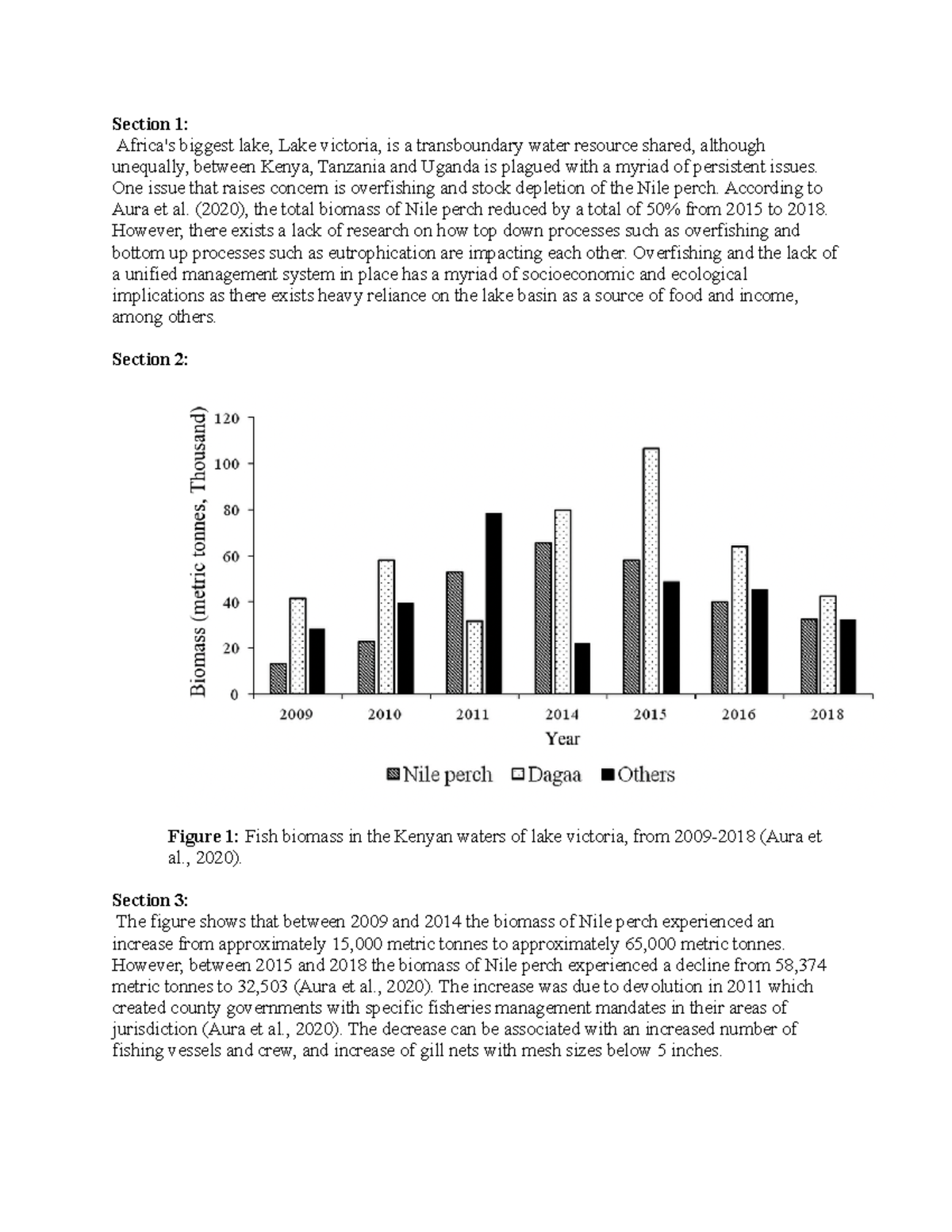 Exam - sustainability science 1 - lake Victoria case study - Section 1 ...