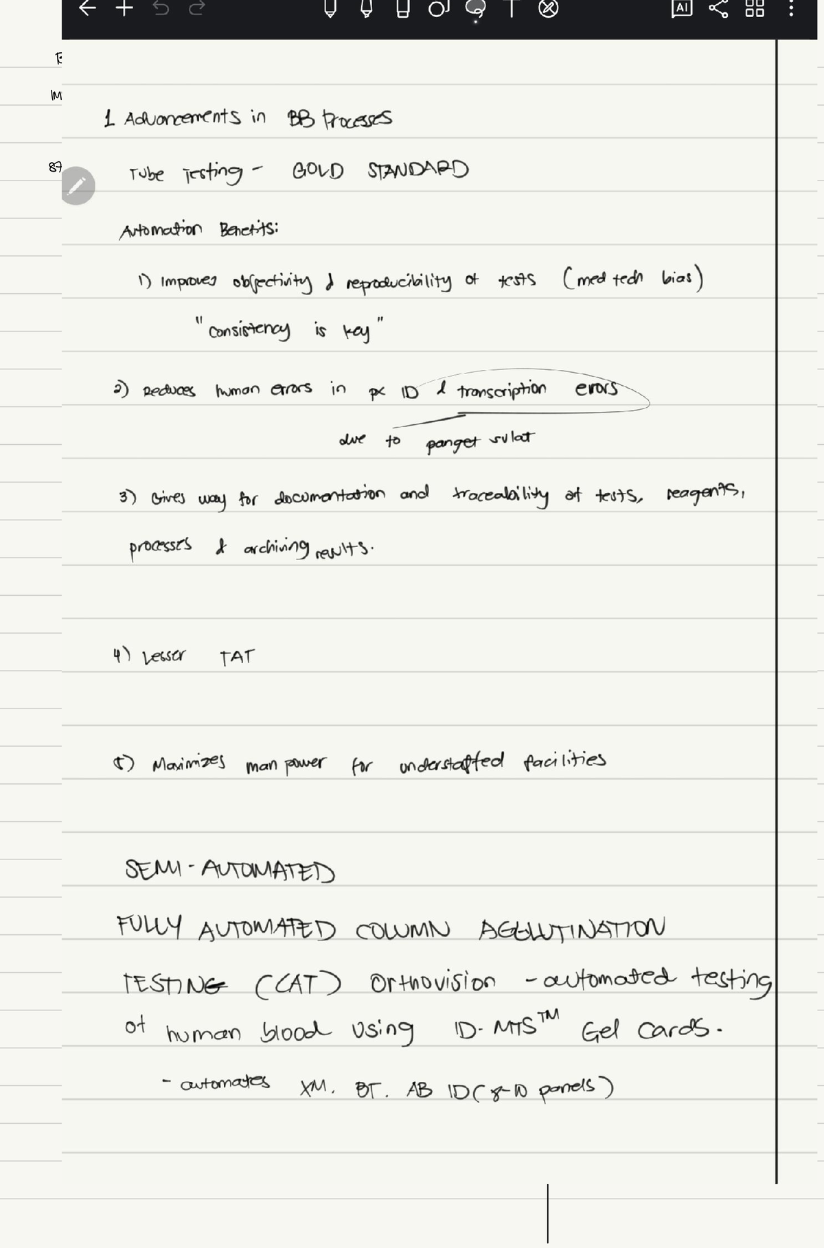 Advancement in BB notes - C AI E IM 1 Advancements in BB Processes 87 ...