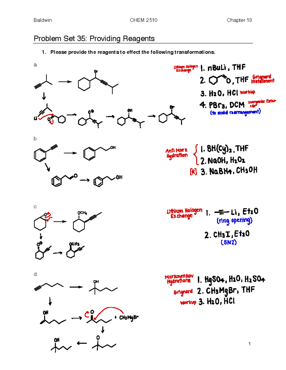 PS35-Provide Reagents - 1 Problem Set 35: Providing Reagents Please ...