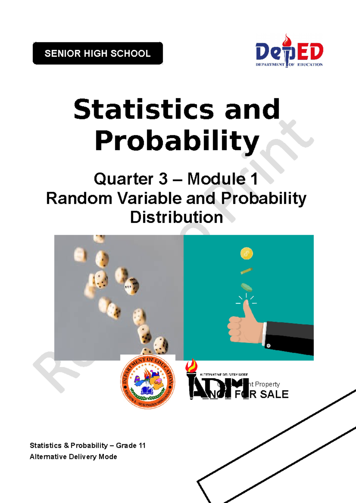Stat Prob 11 Q3 Mod1 Random Variable v5 - Statistics and Probability Quarter 3 – Module 1 Random ...