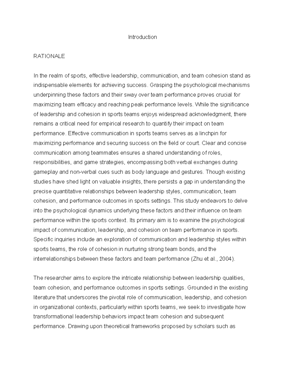 Rationale- Group 2- Lecomis - Introduction RATIONALE In the realm of ...