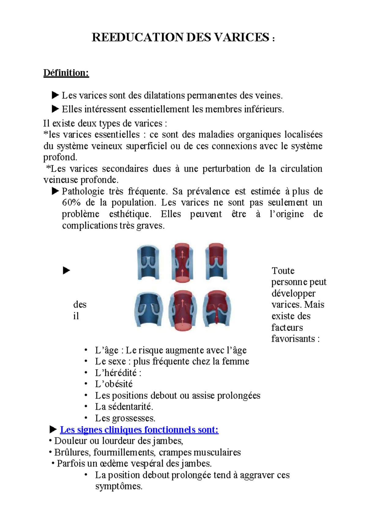 Reeducation EN CArdio fini - REEDUCATION DES VARICES : Définition: Les ...