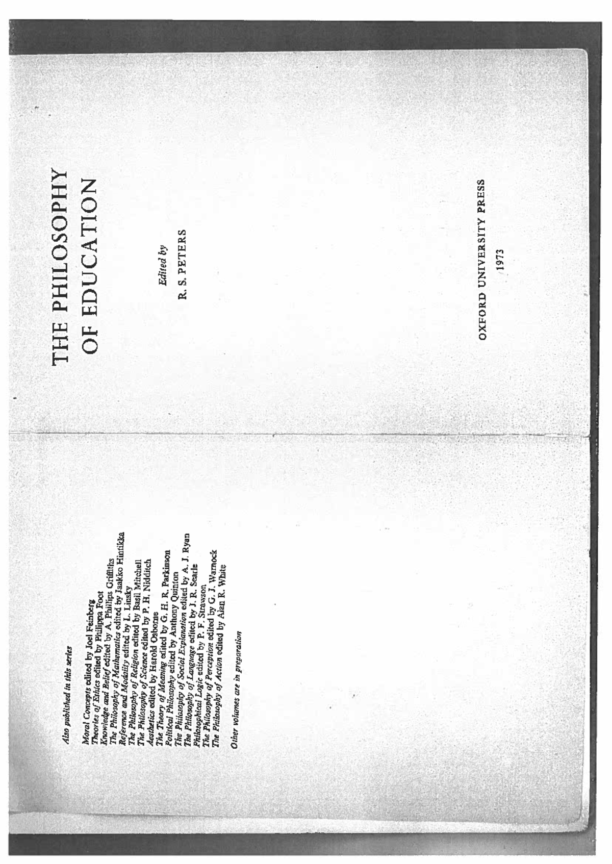 RS Peters p18-21-1 - THE PHILOSOPHY Also published in this series Moral ...