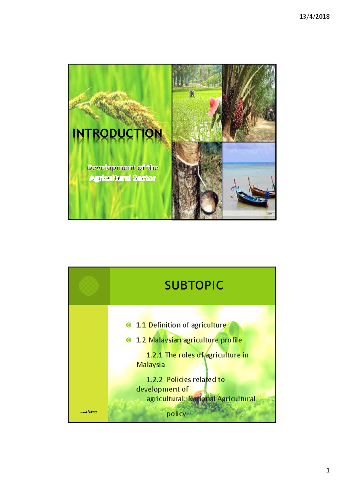 Chapter 1 AGR142 - lecture notes - INTRODUCTION ####### 1 Definition of ...