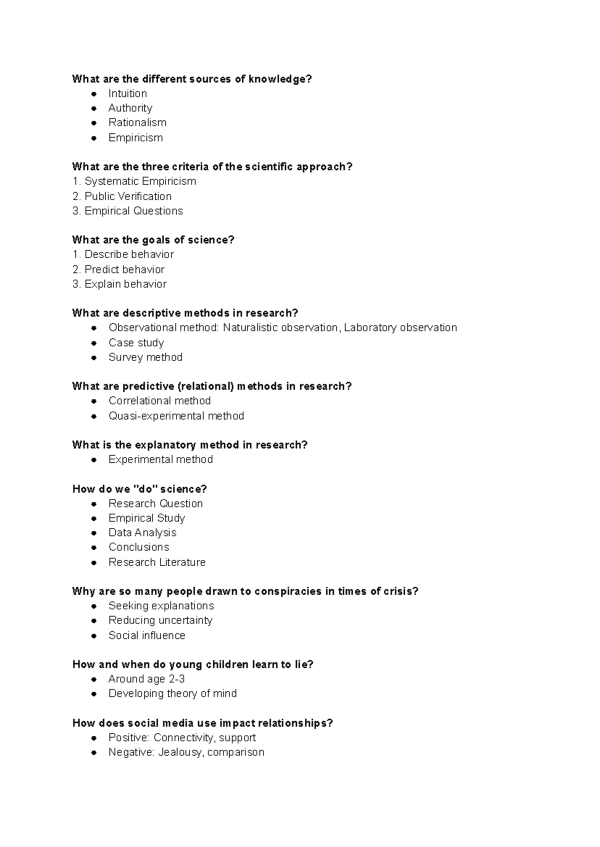 PSYC683 Lecture 1 Notes - What are the different sources of knowledge ...