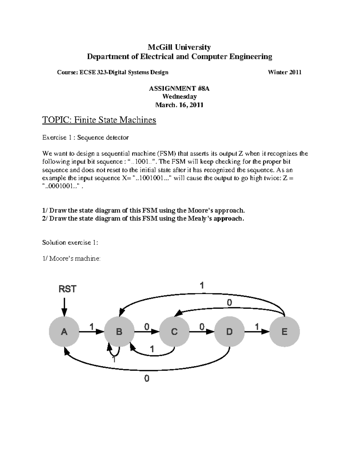 Exam 16 March 2011, Questions and answers - assignment 8a - McGill ...