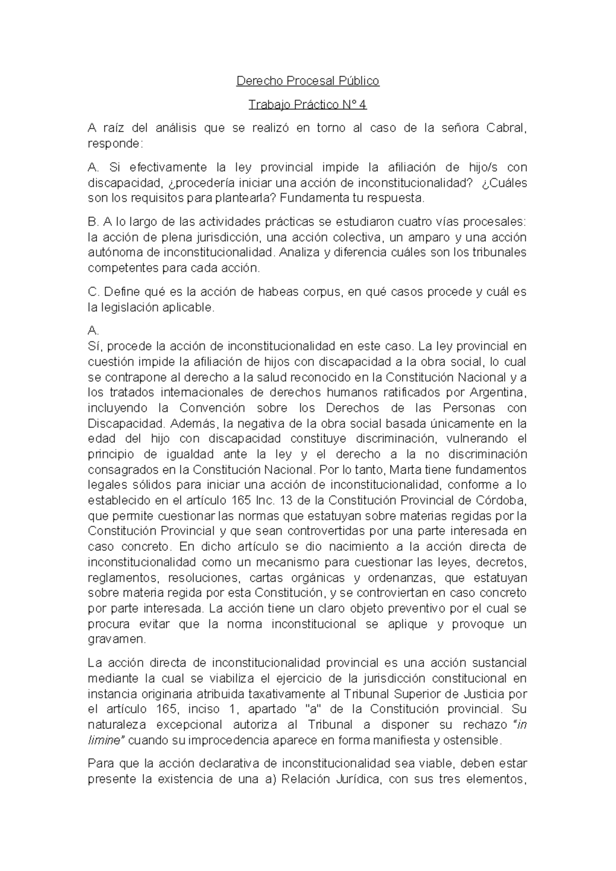 Derecho Procesal Público Tp 4 Ab 24 Derecho Procesal Público Trabajo