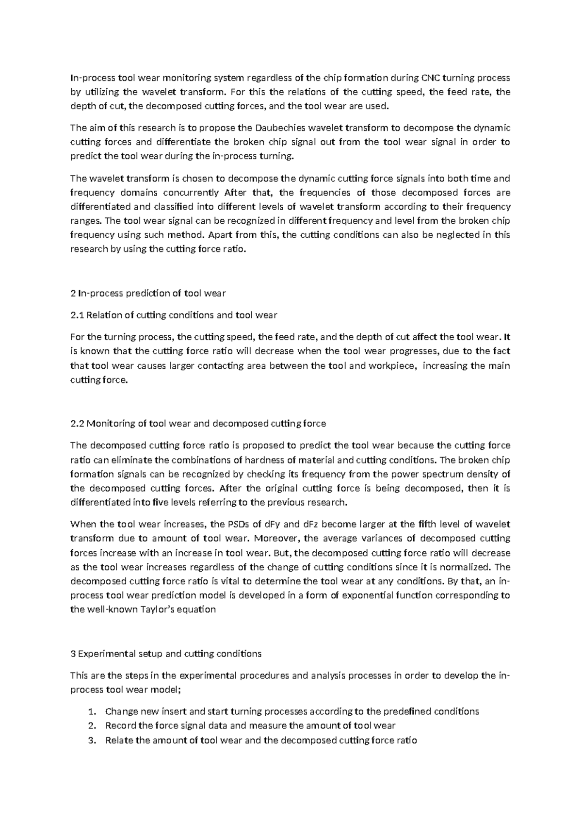 Intelligent Monitoring And Prediction Of Tool Wear In Cnc Turning In Process Tool Wear