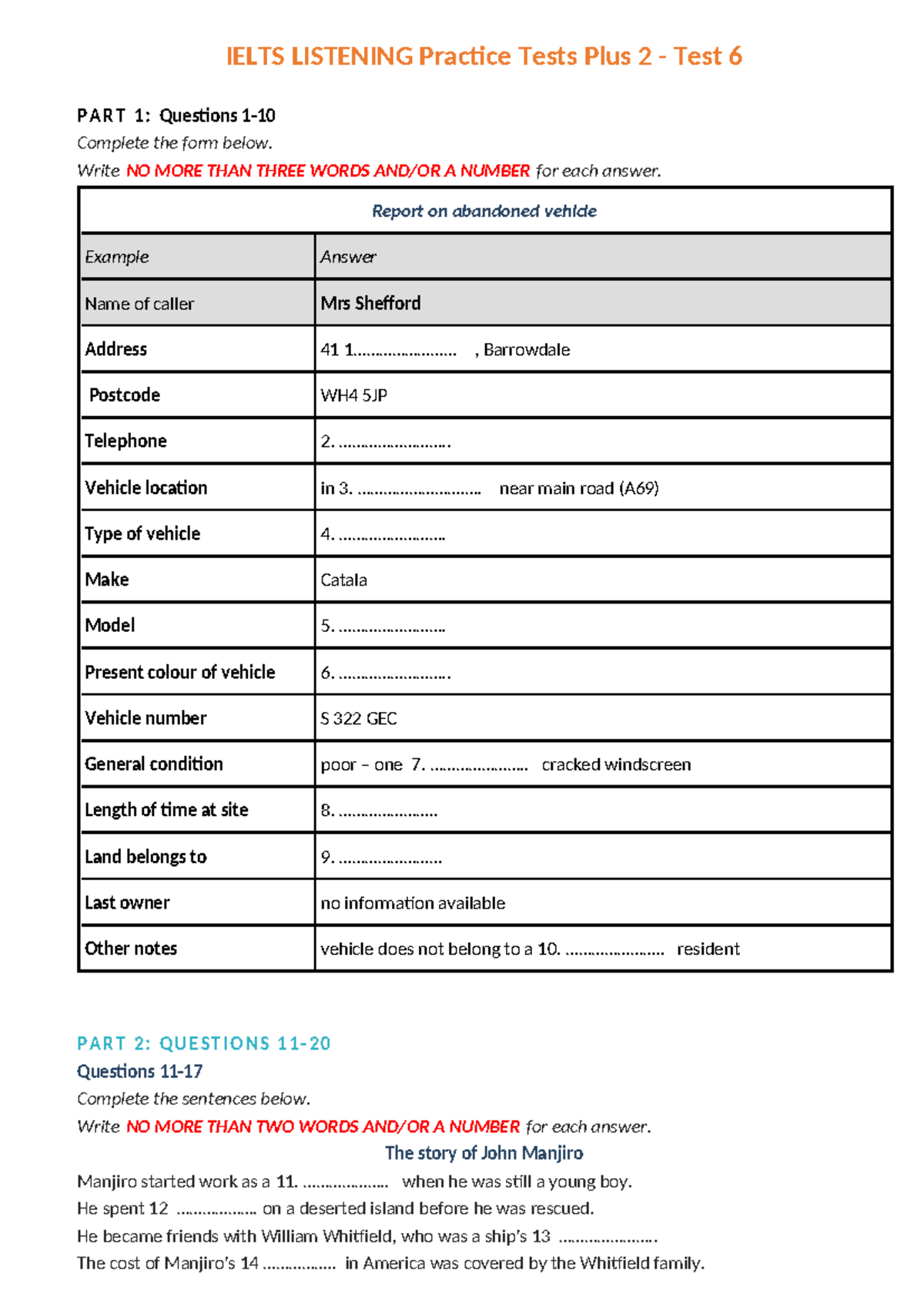 Ielts Listening Practice Tests Plus 2 -6 - IELTS LISTENING Practice ...