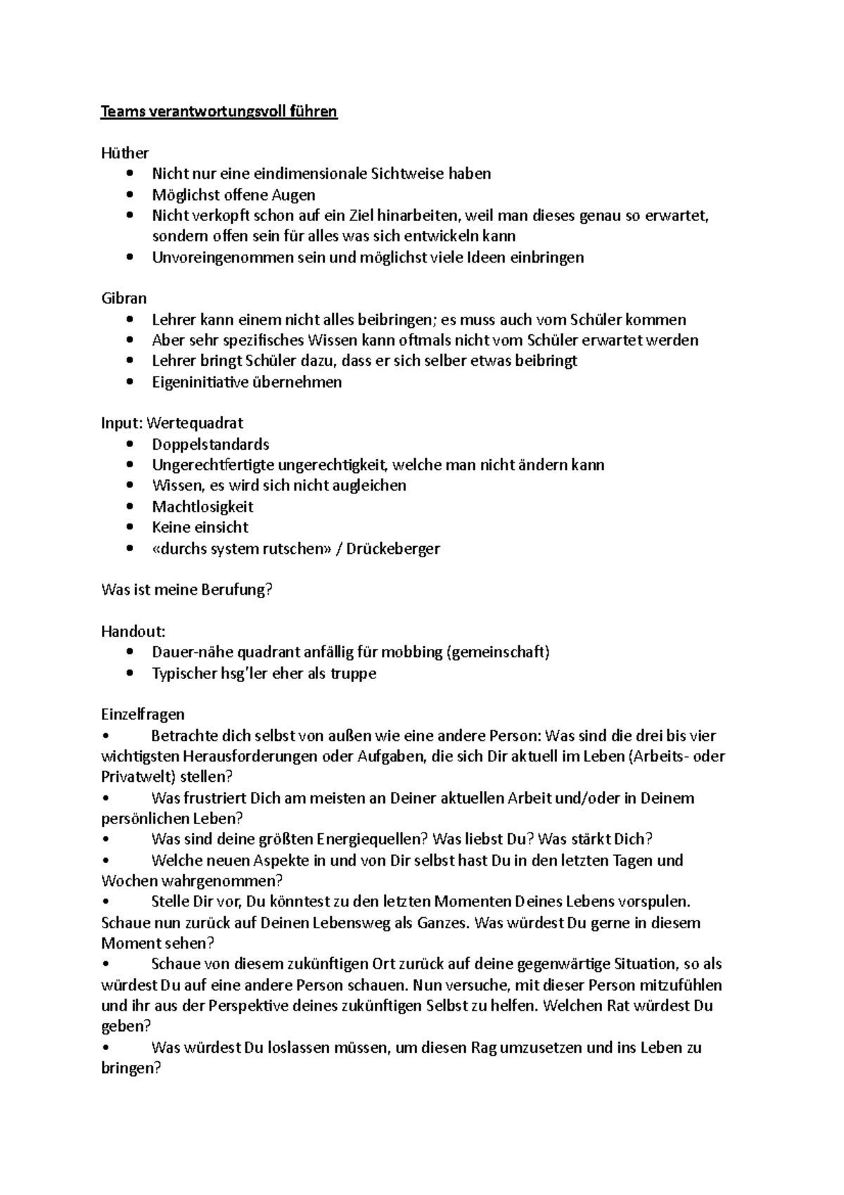 Notizen VL - Zusammenfassung des Unterrichts - Teams - StuDocu