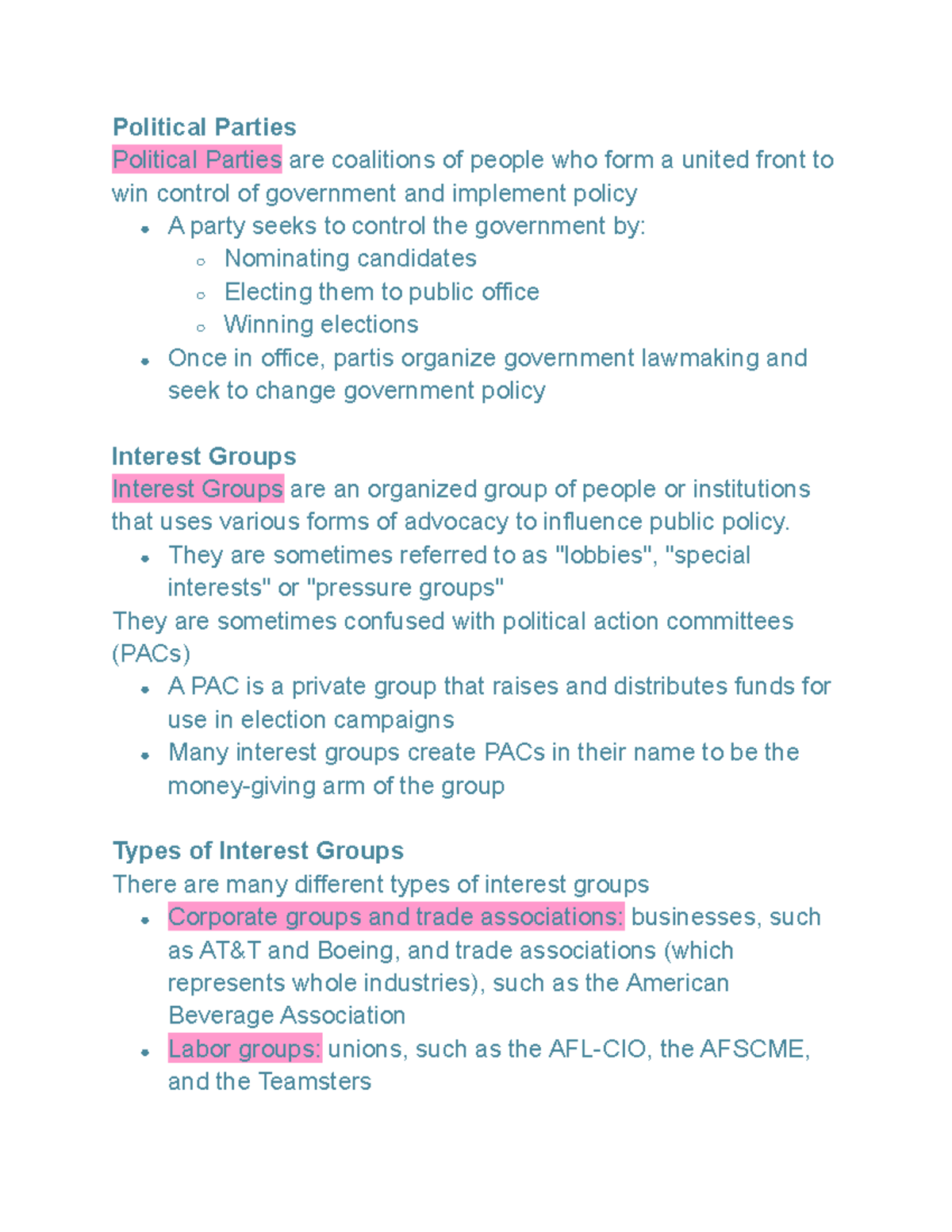 Political Parties - Political Parties Political Parties are coalitions ...