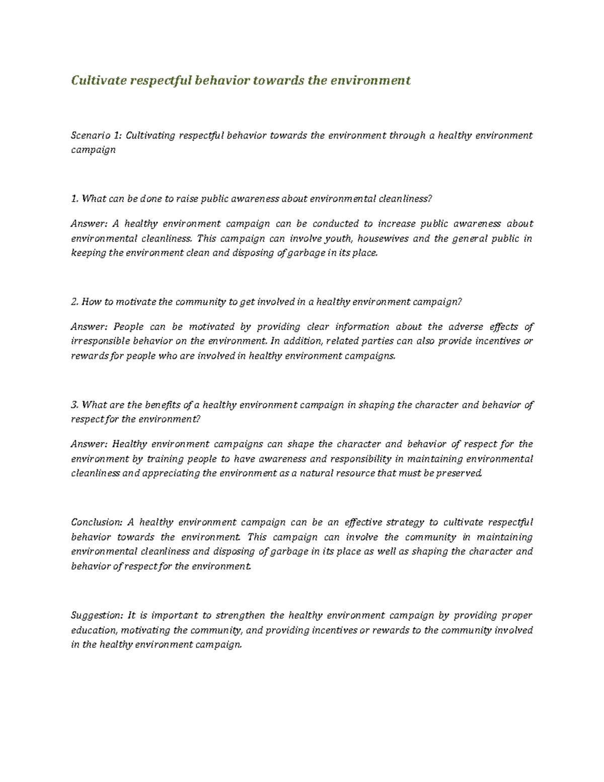 Character education case scenario 10 - Cultivate respectful behavior ...