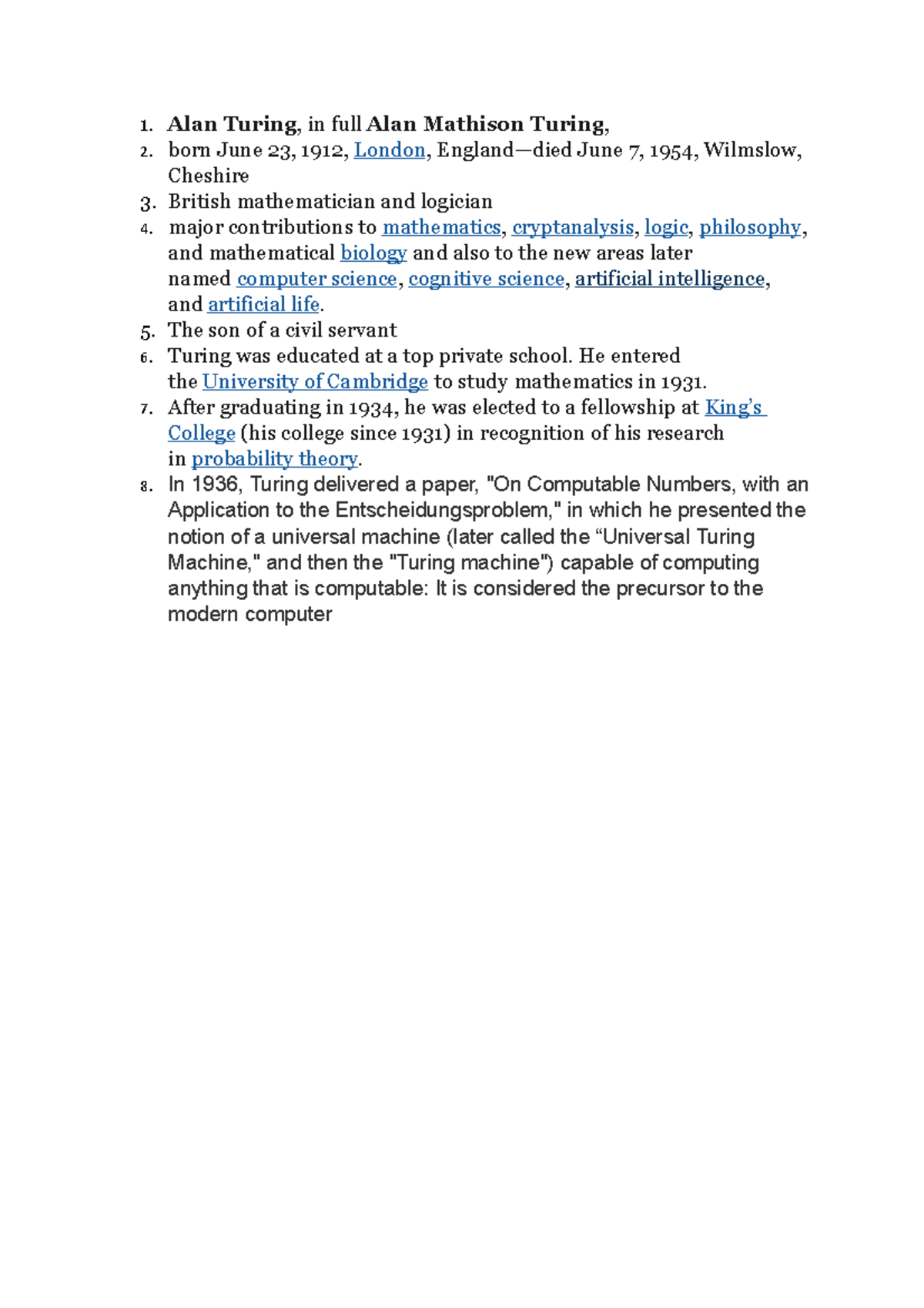 Alan Turing - REF - Alan Turing, in full Alan Mathison Turing, born ...