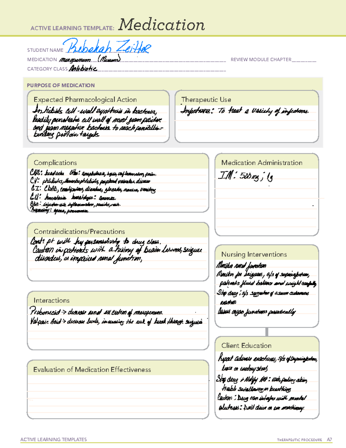 Meropenem (Merrem IV) - ACTIVE LEARNING TEMPLATES THERAPEUTIC PROCEDURE ...