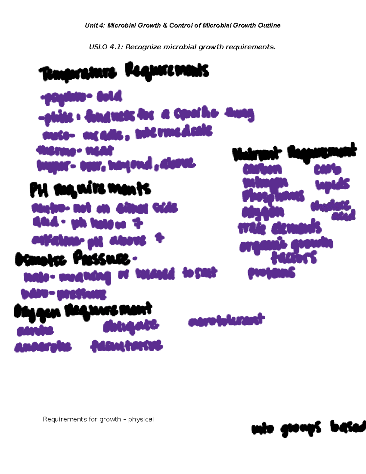 Unit Four Outline - Unit 4 material - USLO 4: Recognize microbial ...