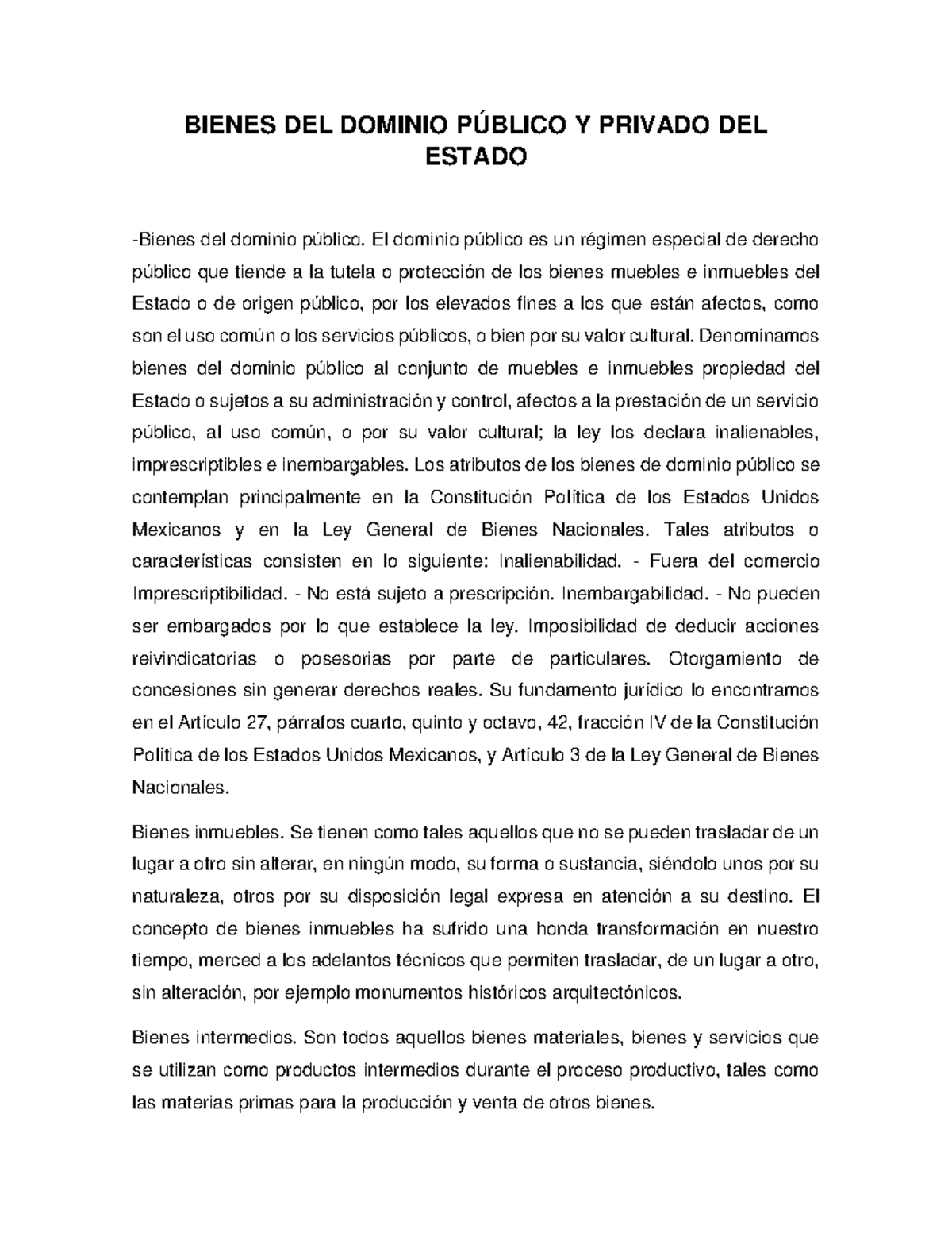 Bienes DEL Dominio Público Y Privado DEL Estado - BIENES DEL DOMINIO ...
