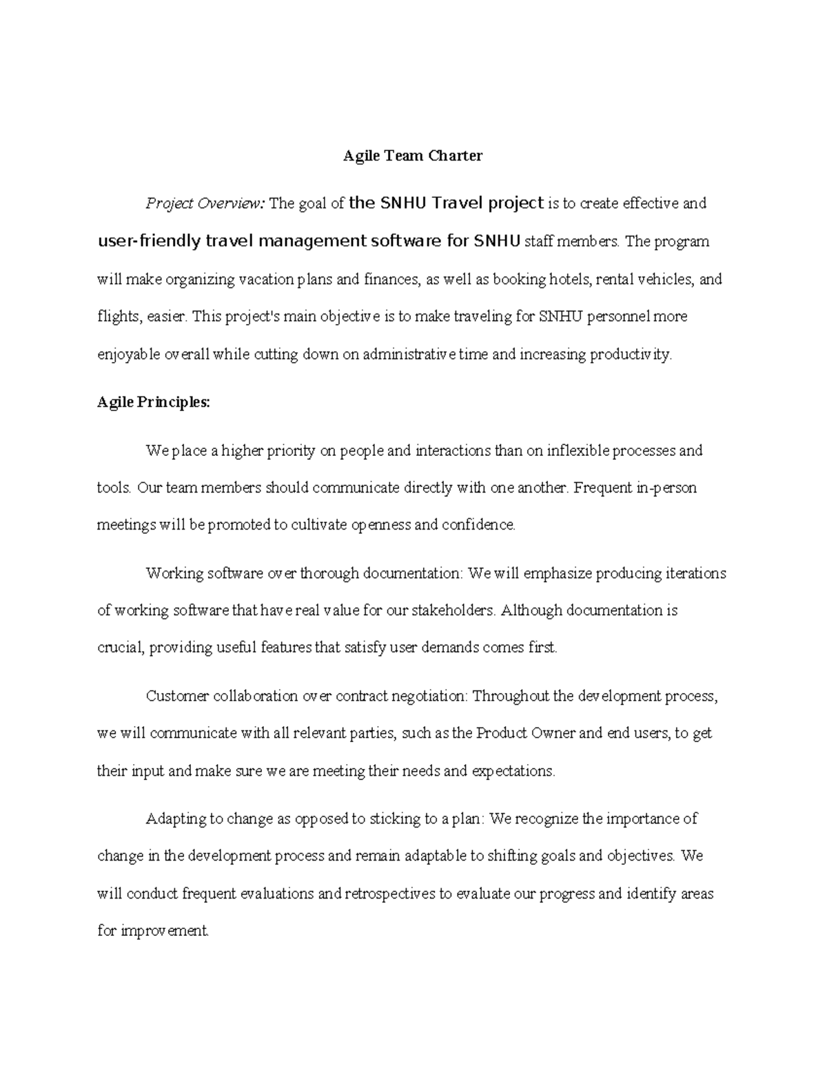 2-3 COMP SCI 250 - Agile Team Charter Project Overview: The goal of the ...