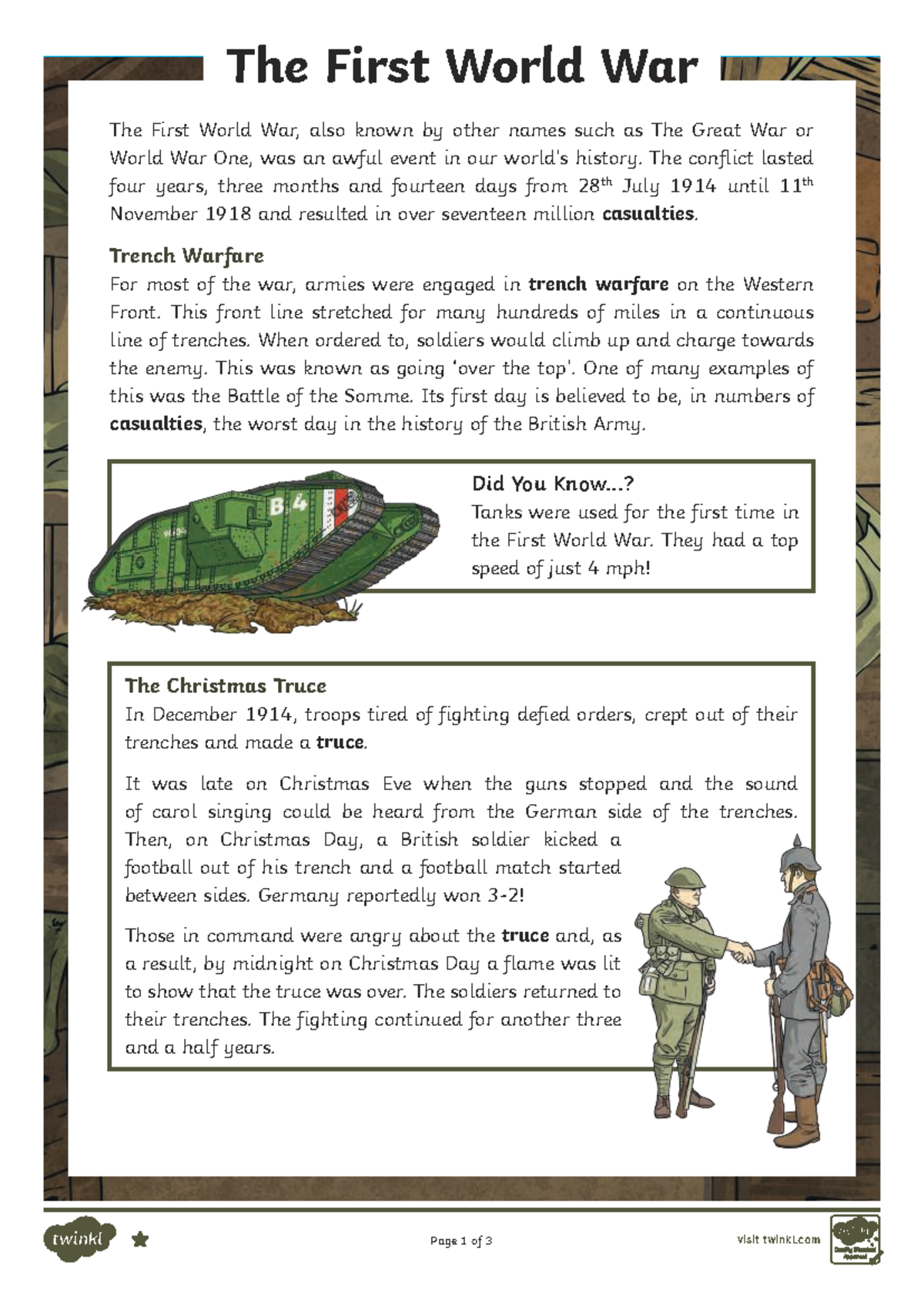 T2-e-5049-the-first-world-war-differentiated-reading-comprehension ...