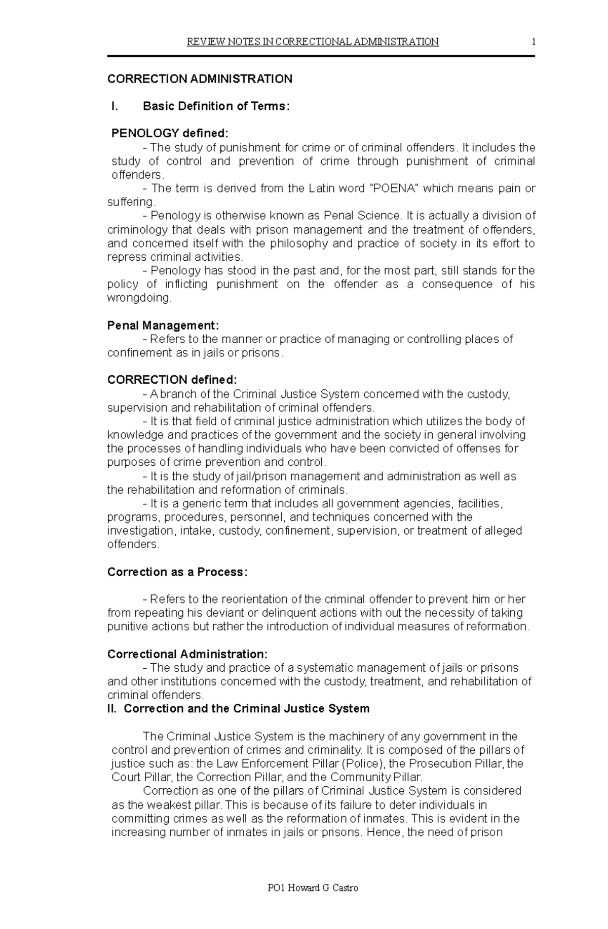 Correctional administration - CORRECTION ADMINISTRATION I. Basic ...