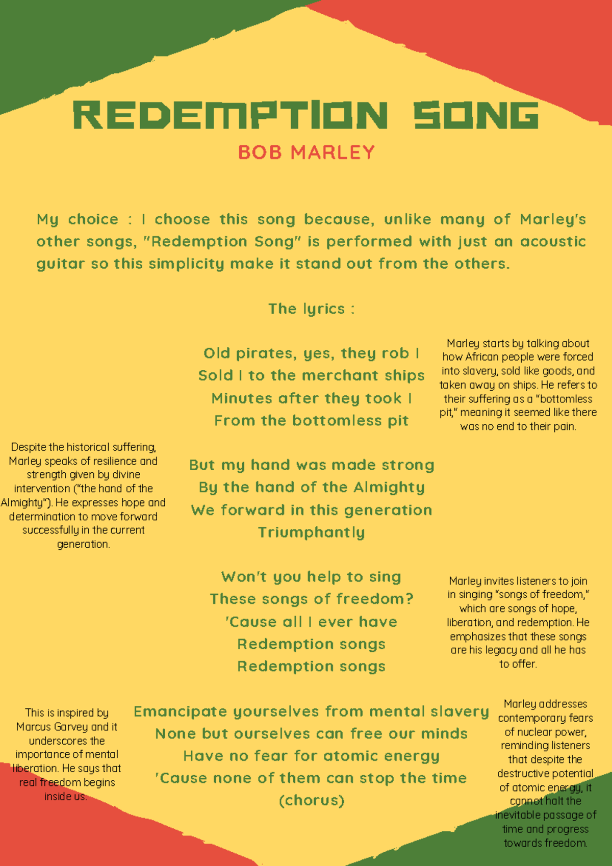 Red Green Reggae Rastafari Block Party Flyer - REDEMPTION SONG My ...