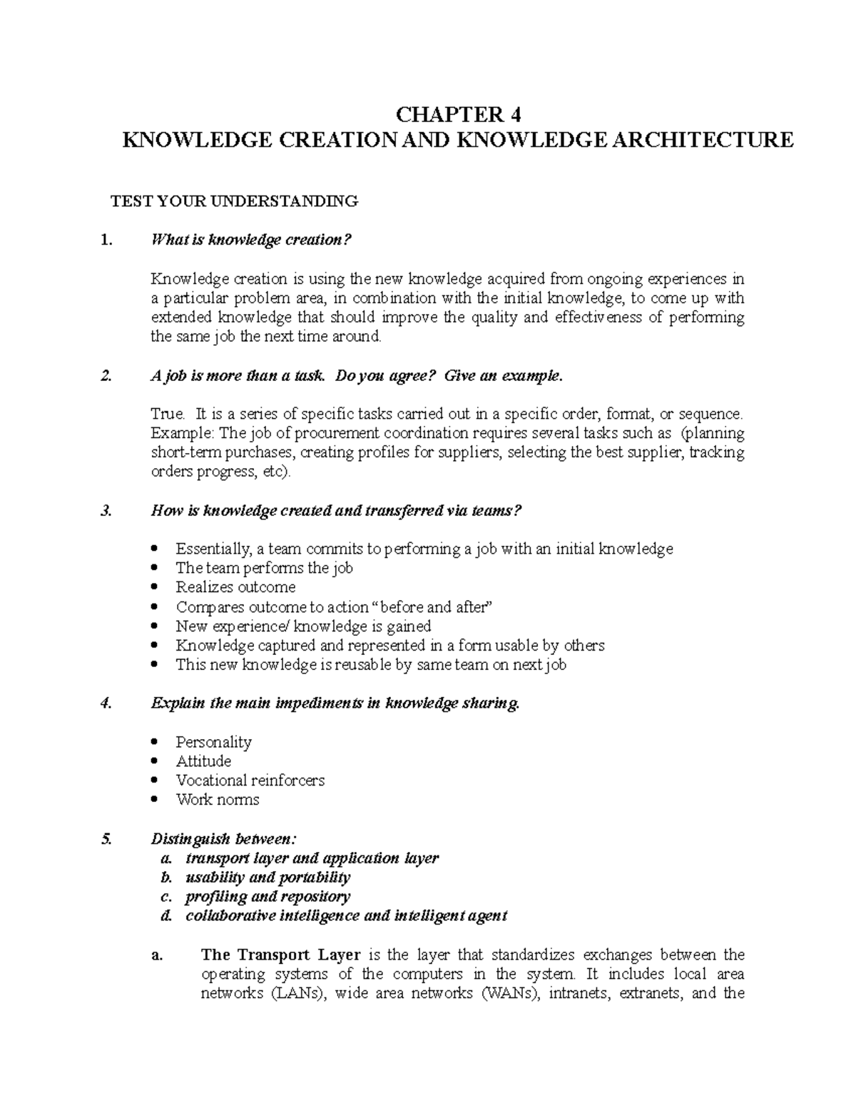 Ch04 Knowledge creation and Knowledge Architecture - CHAPTER 4 KNOWLEDGE CREATION AND KNOWLEDGE ...