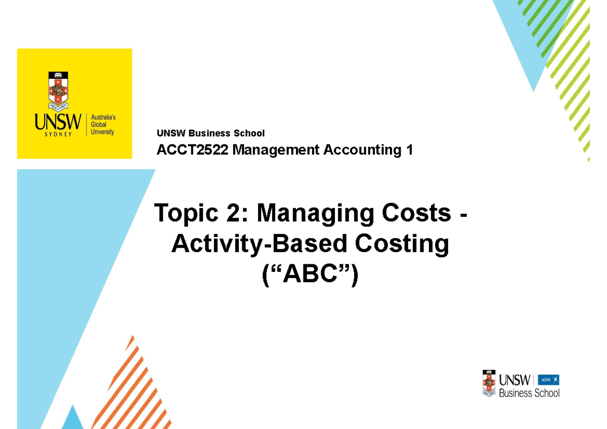 ACCT2522 Topic 2 Lecture 2022 Student Slides 1 per page - ACCT2522 ...