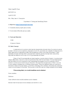 Ruan Exp 3 - experiment document for ets 1. - Claire Angel M. Ruan ...