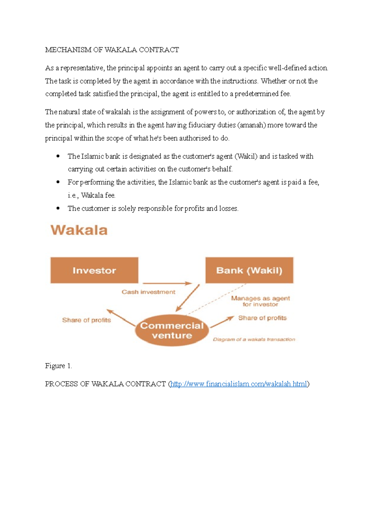 Mechanism OF Wakala Contract - MECHANISM OF WAKALA CONTRACT As a ...