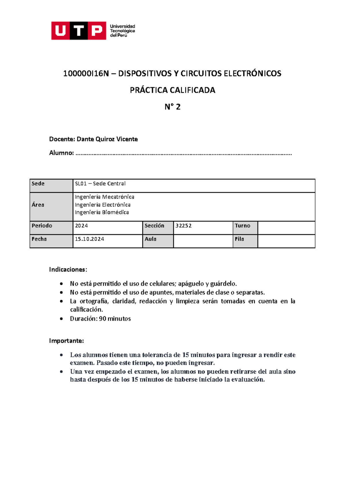 Dispositivos y Circuitos Electrónicos - PC2 - 100000I16N – DISPOSITIVOS Y CIRCUITOS ELECTRÓNICOS ...