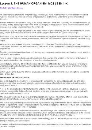 W1 -1 Module - ANATOMY - Day 1 ANATOMY & PHYSIOLOGY Anatomy is the ...