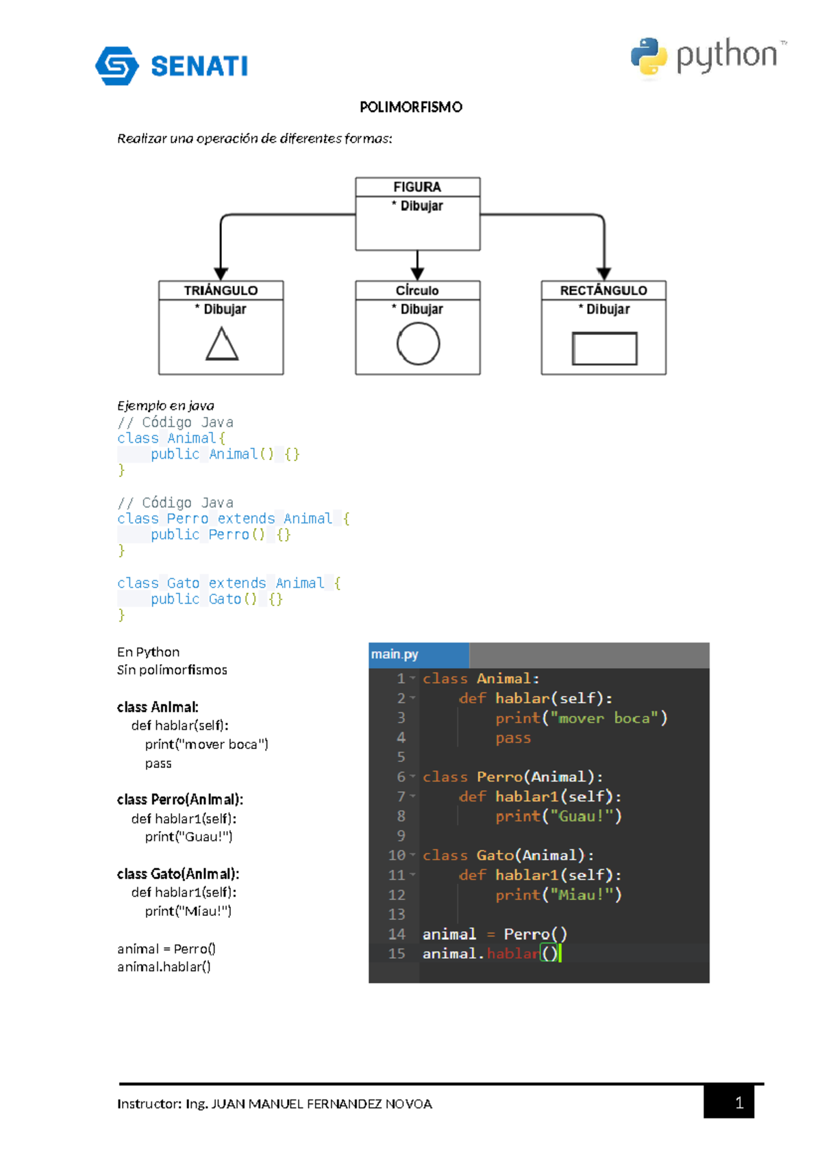 Polimorfismo - ..... - 1 POLIMORFISMO Realizar una operación de ...