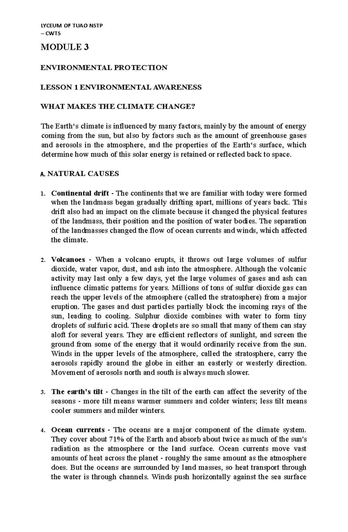 NSTPmodule-3 - GUIDELINES - CWTS MODULE 3 ENVIRONMENTAL PROTECTION ...