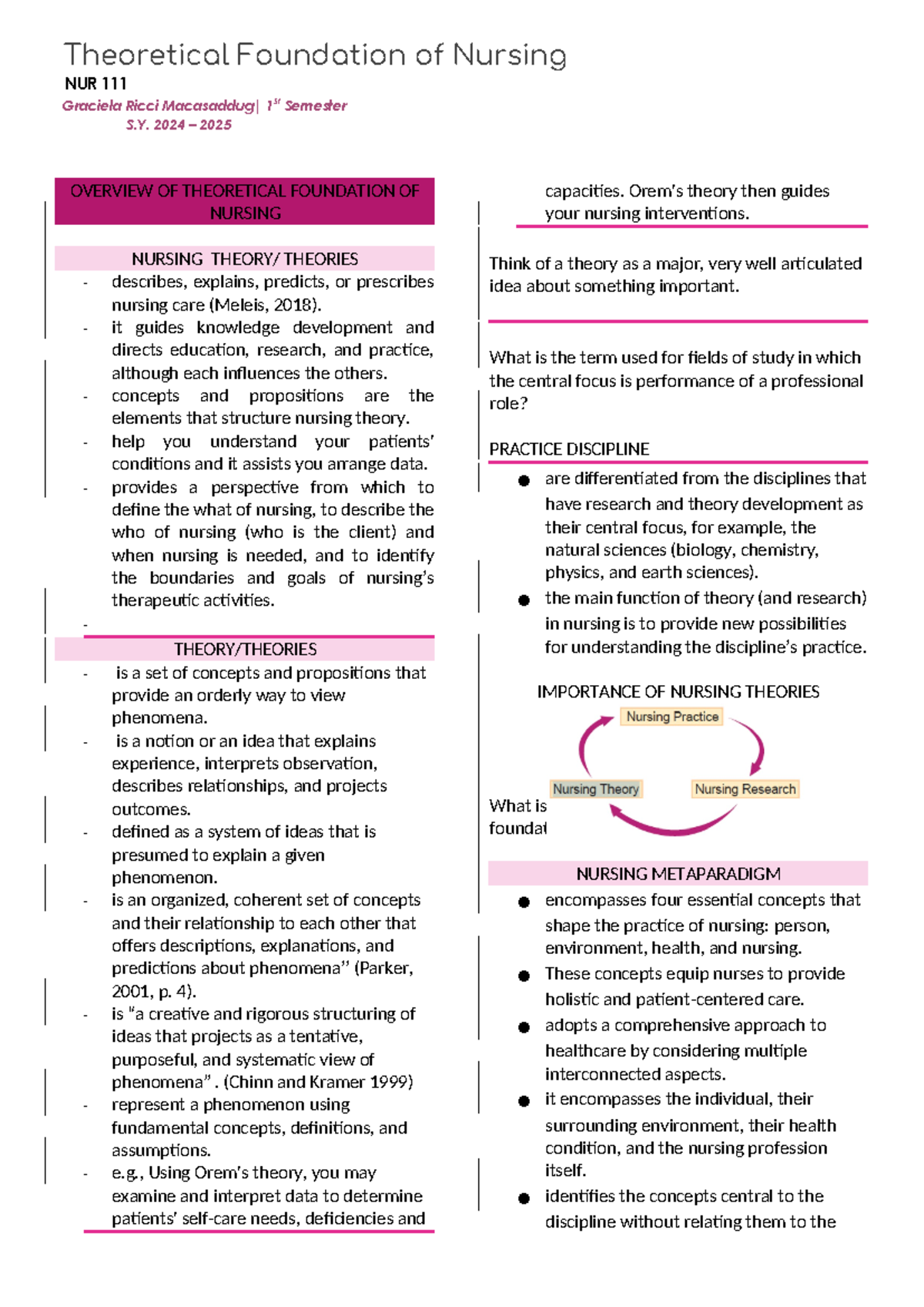 TFN lesson 1 - introduction of tfn - Theoretical Foundation of Nursing ...