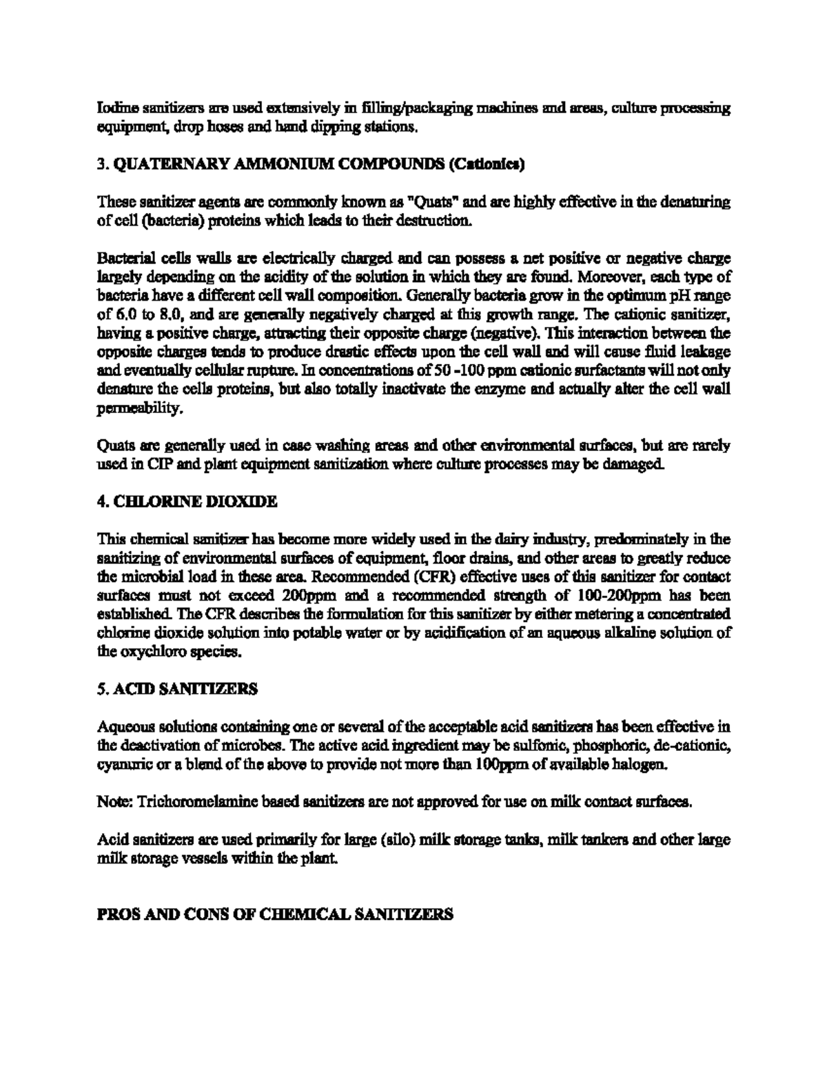 Cleaning and sanitation of milk plant 3 - Food Production Management ...