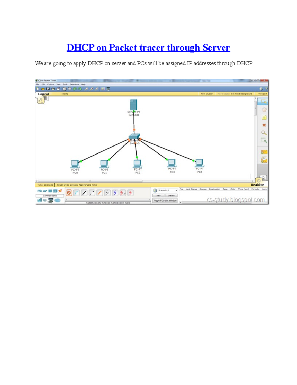 DHCP on Packet tracer through Server - Open the server and go to the ...