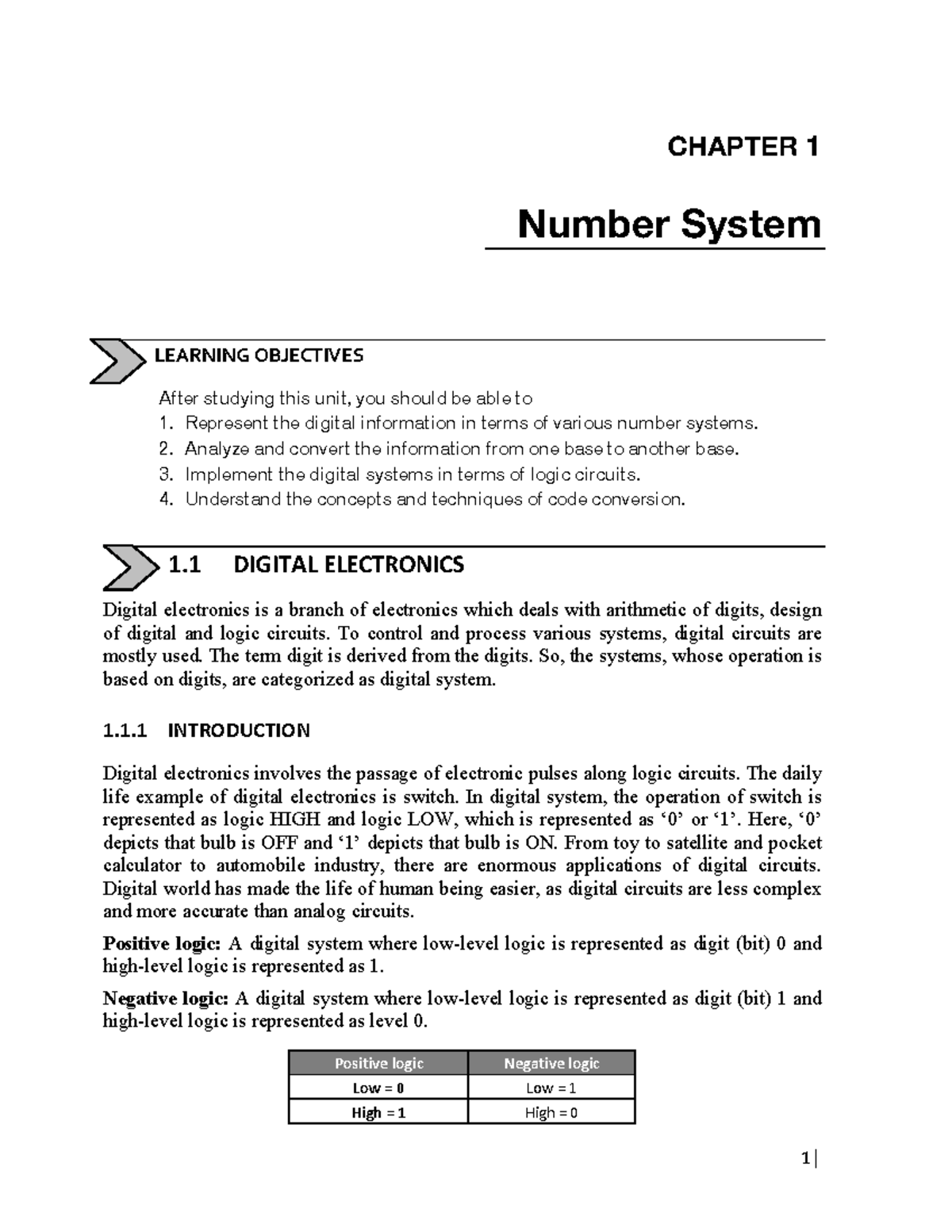 GATE Digital Electronics Book - 1| CHAPTER 1 Number System LEARNING OBJECTIVES After studying ...