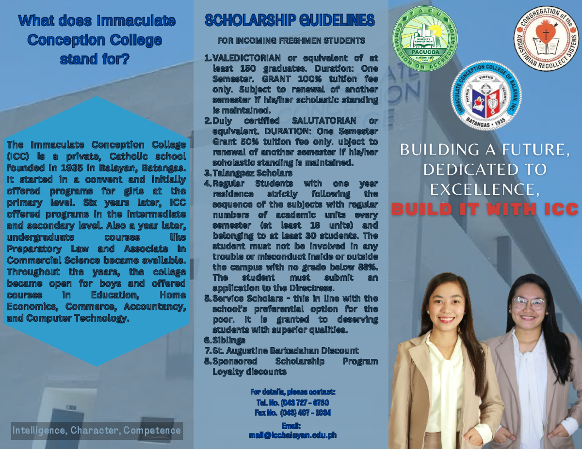 Modern and Simple Brochure - VALEDICTORIAN or equivalent of at least ...