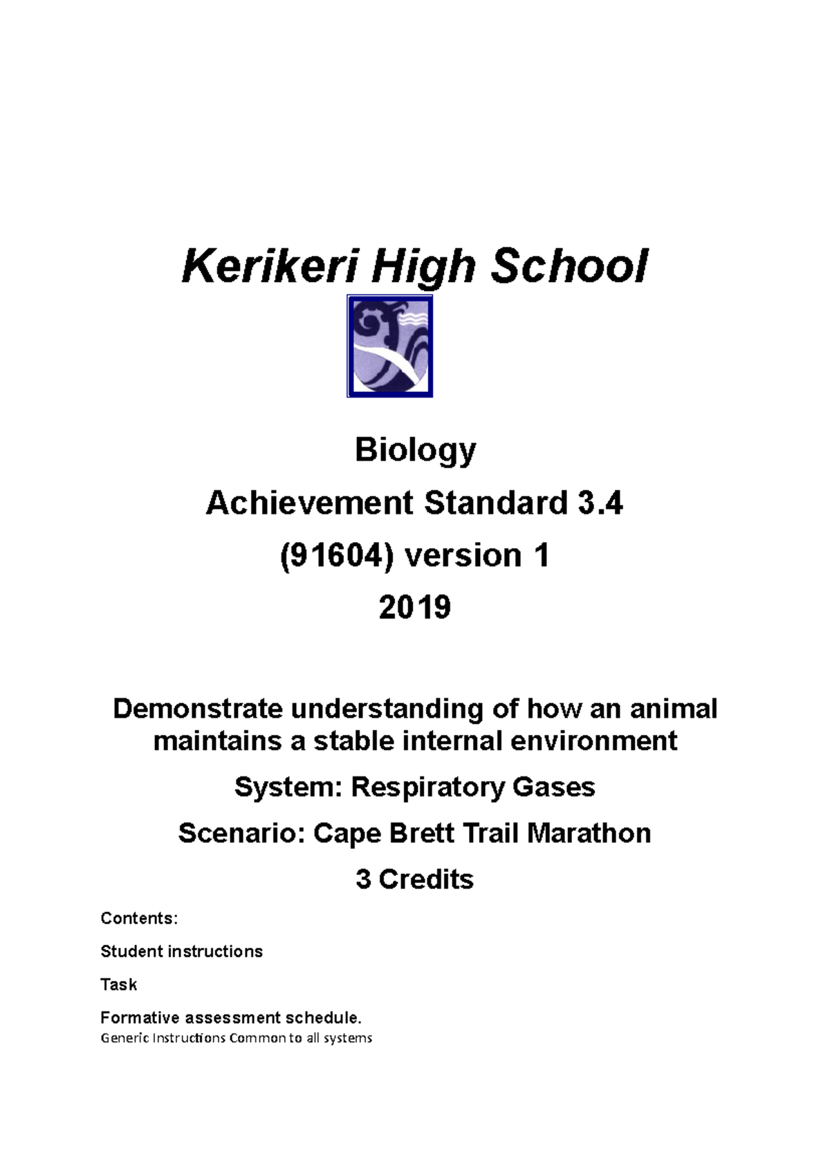 Homeostasis task 2020 general information - Kerikeri High School ...