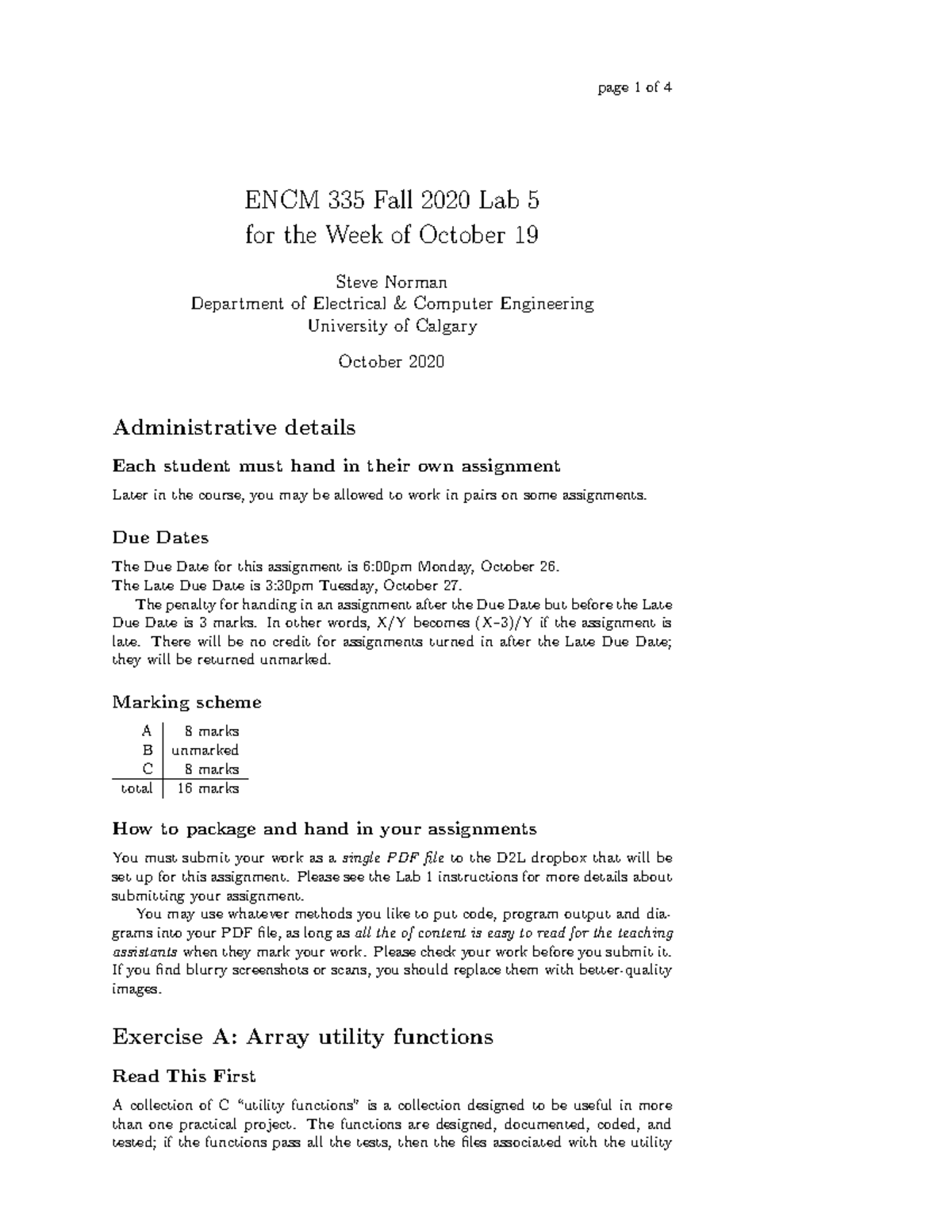 ENCM 335 F20 Lab 5 Instructions - page 1 of 4 ENCM 335 Fall 2020 Lab 5 ...