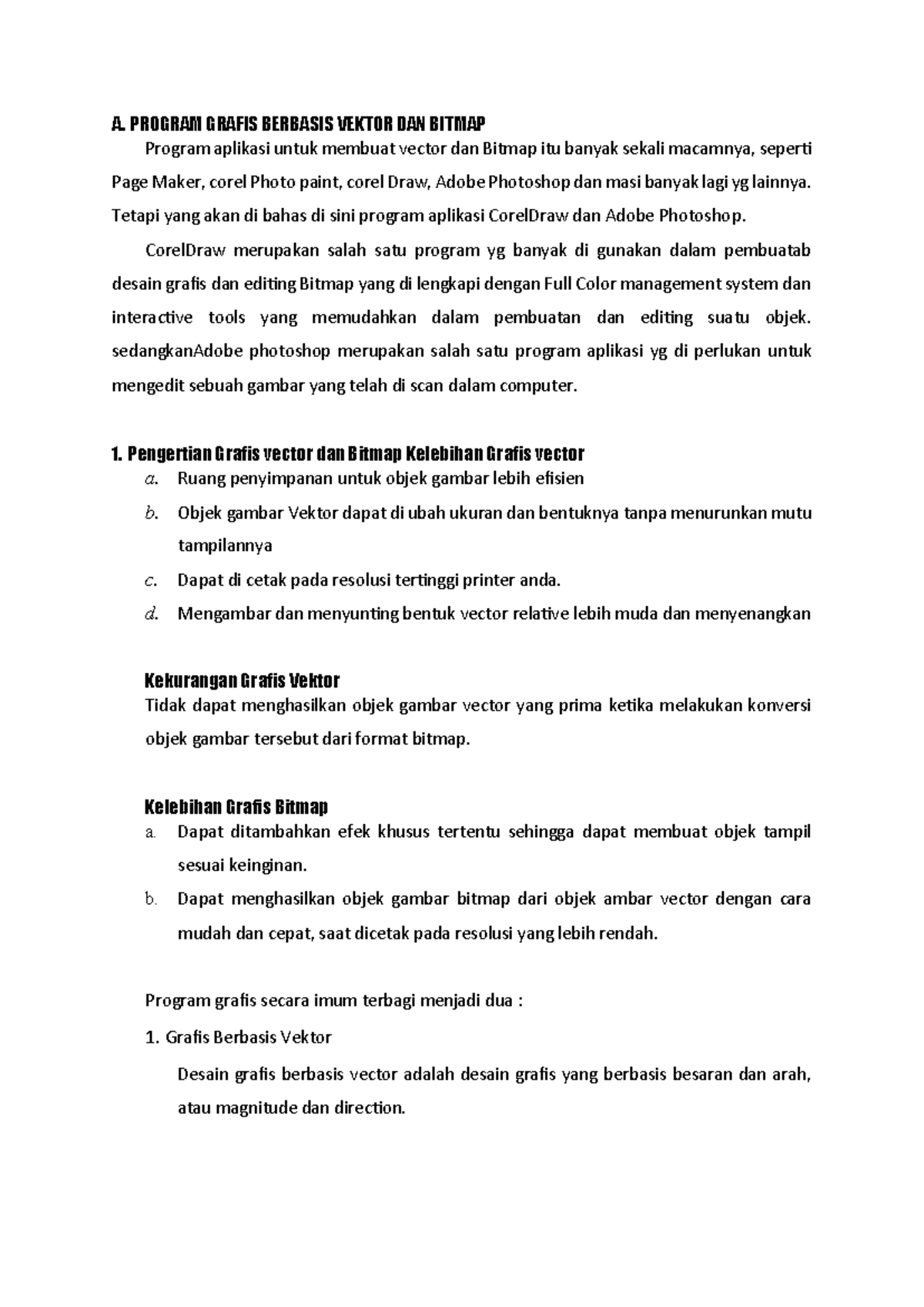 Program Grafis Berbasis Vektor dan Bitmap - A. PROGRAM GRAFIS BERBASIS ...
