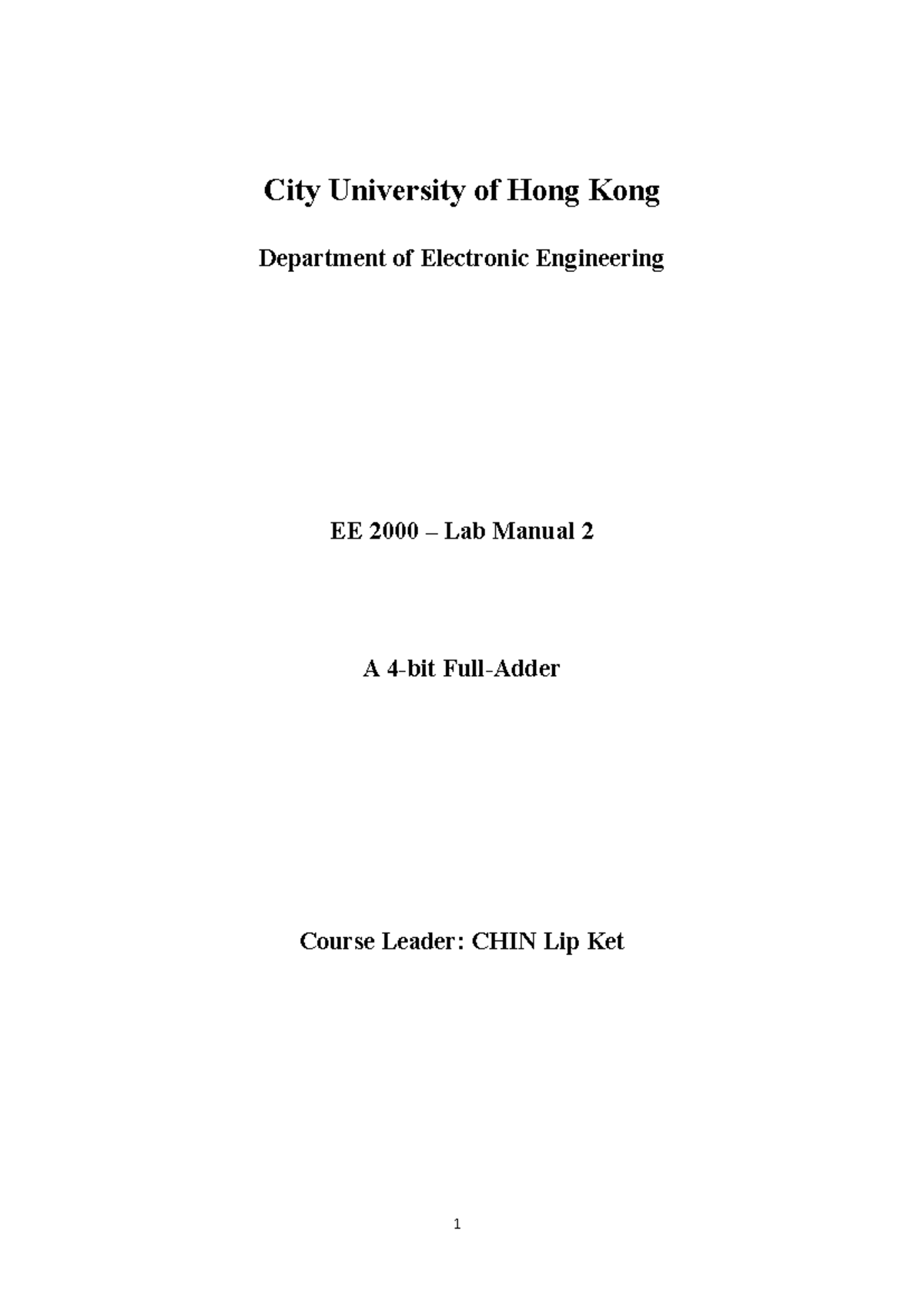 EE2000-Sem A2425 Lab2 - lab2 manual - City University of Hong Kong ...