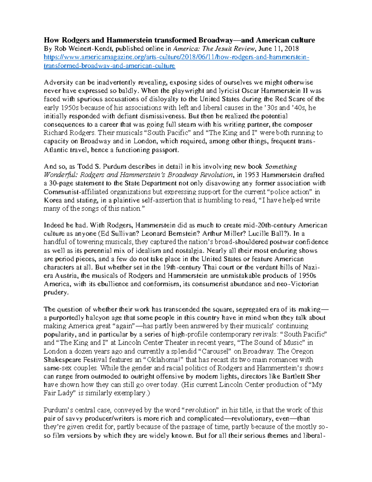 How Rodgers and Hammerstein transformed Broadway - When the playwright ...