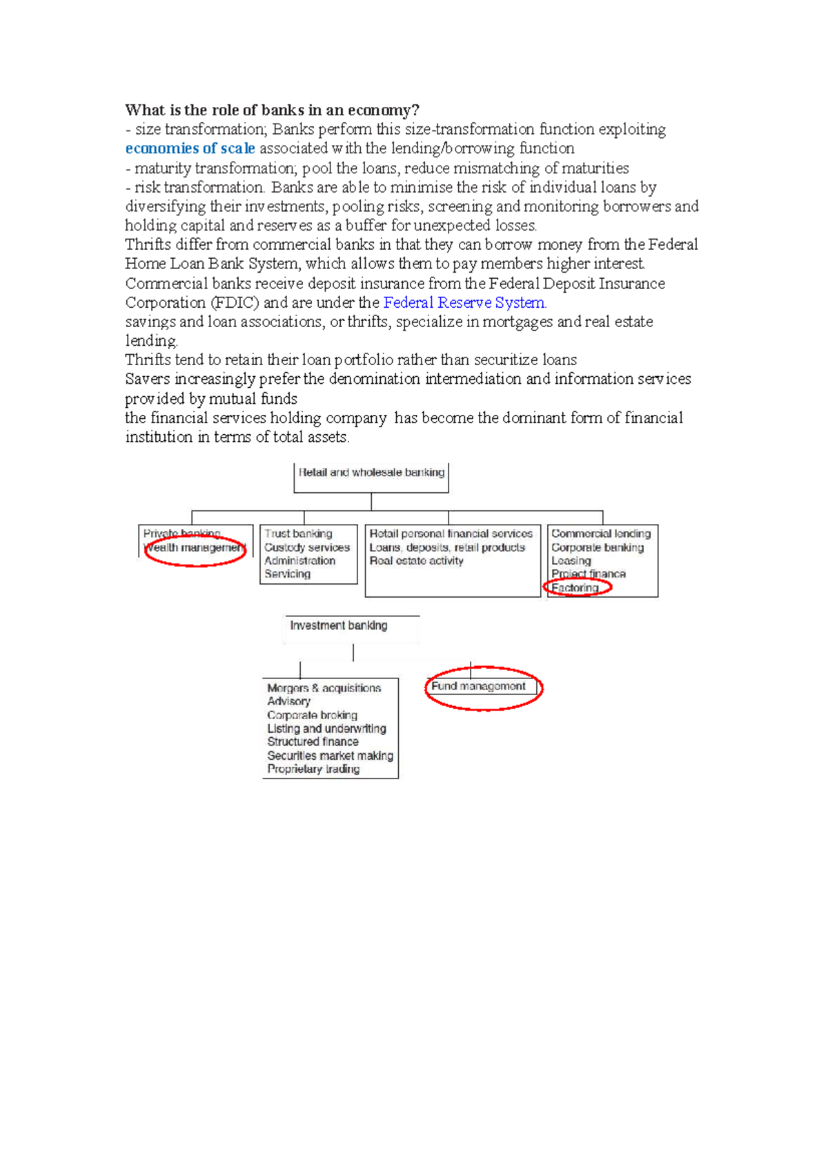 What is the role of banks in an economy - Banks are able to minimise ...