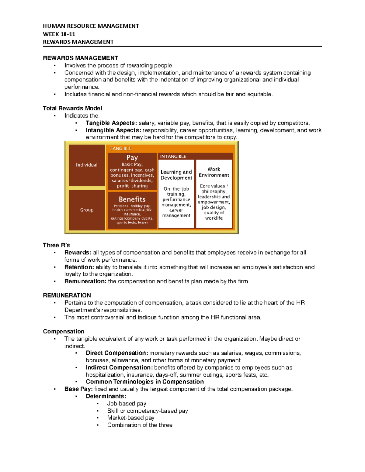 Human Resource Management (Rewards Management) - HUMAN RESOURCE ...