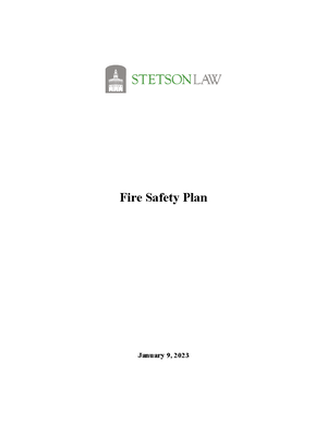Fire Safety Plan - Fire Safety Plan January 9, 2023 Table of Contents I ...