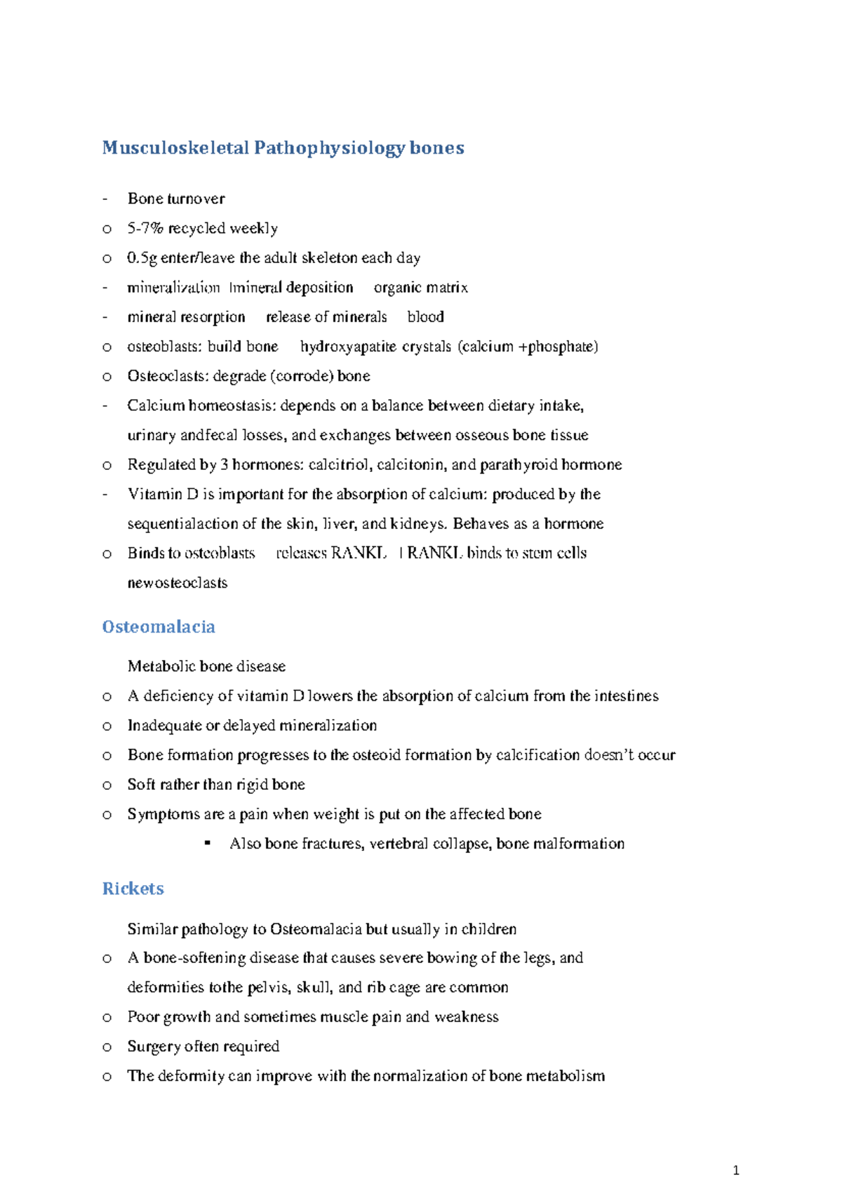 Musculoskeletal Pathophysiology bones - Behaves as a hormone o Binds ...