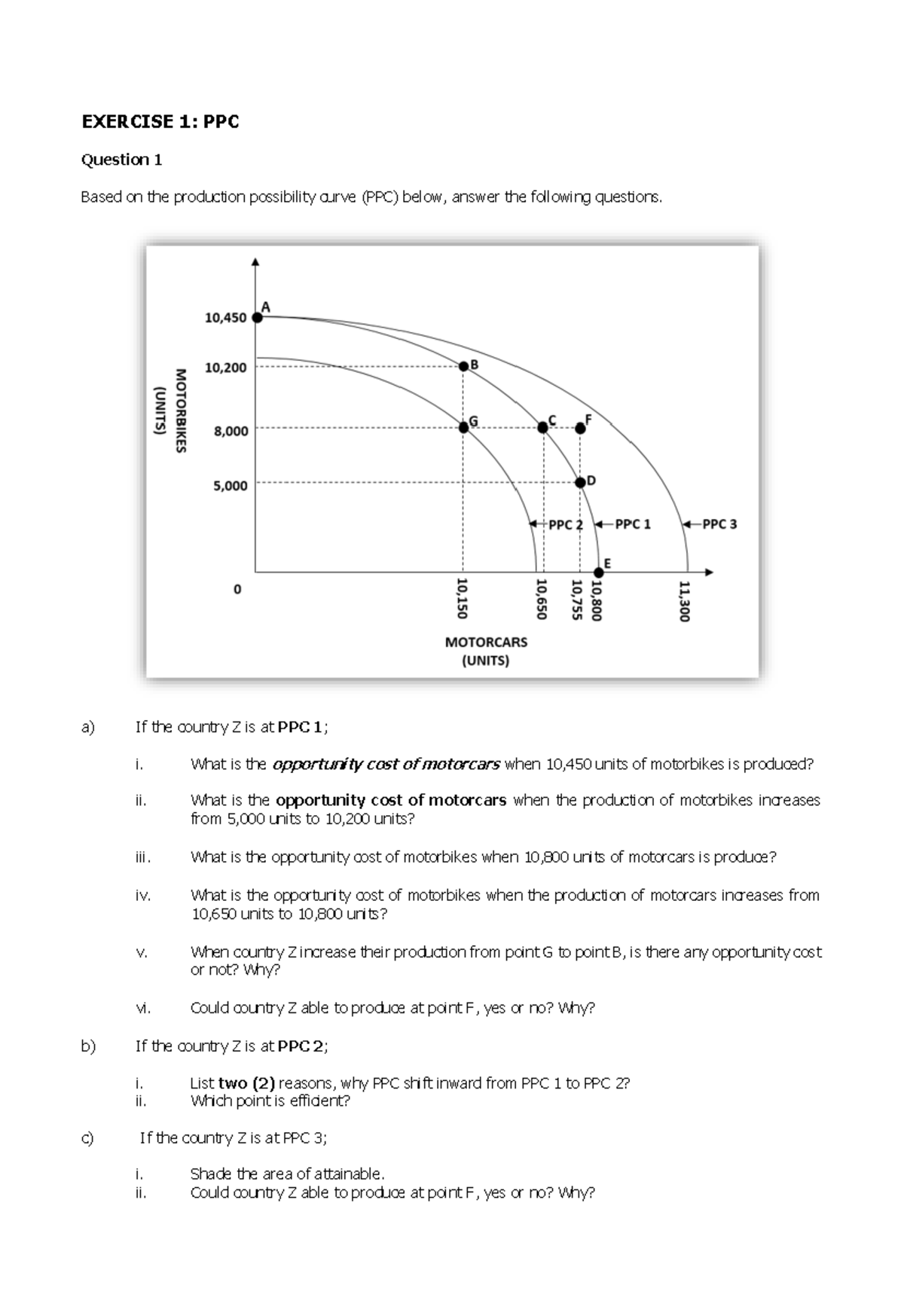 Exercise 1 PPC - EXERCISE 1 : PPC Question 1 Based on the production ...